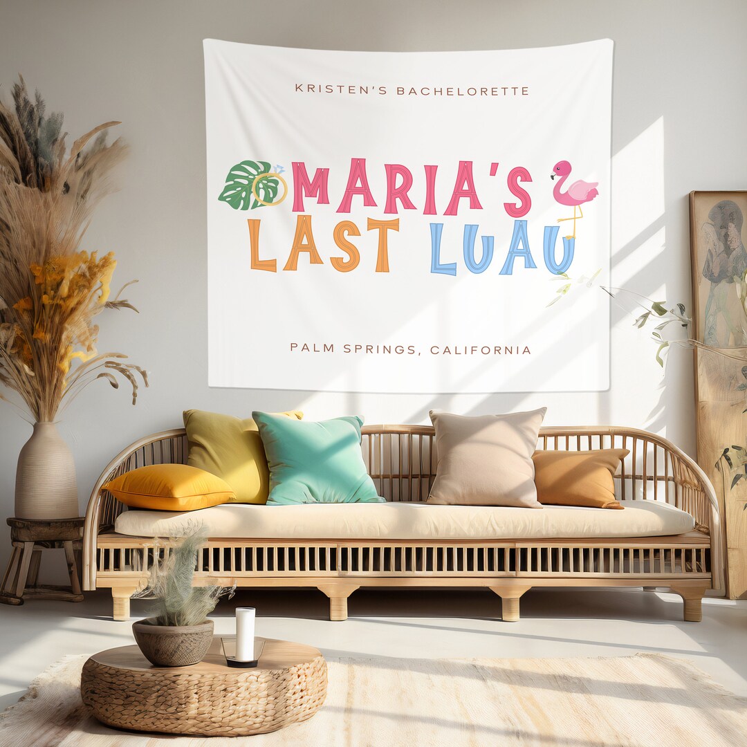 Last Luau Bachelorette Party Banner Tropical Bachelorette Decorations ...