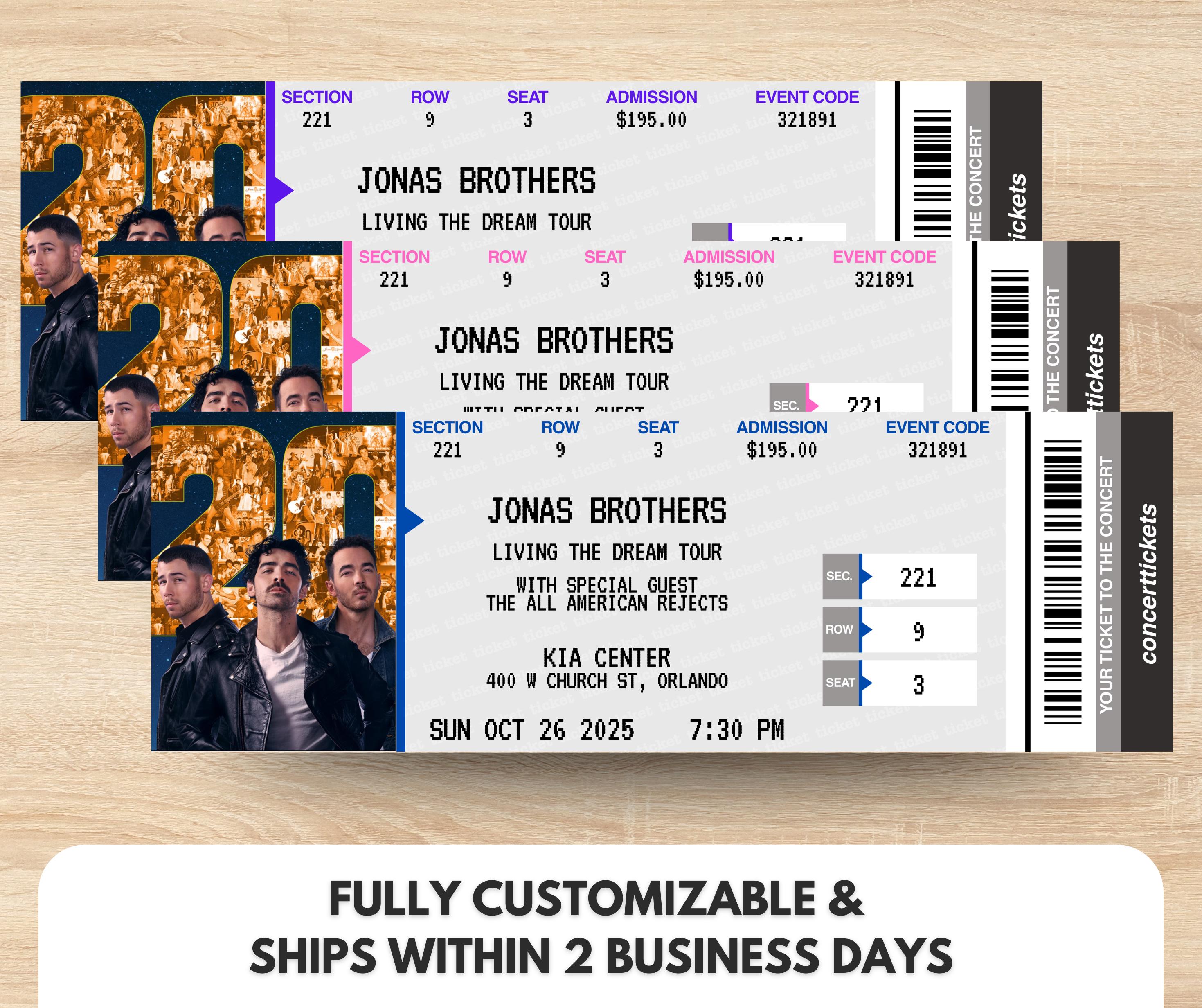 Custom Concert Tickets With Photo, Personalized Concert Tickets ...
