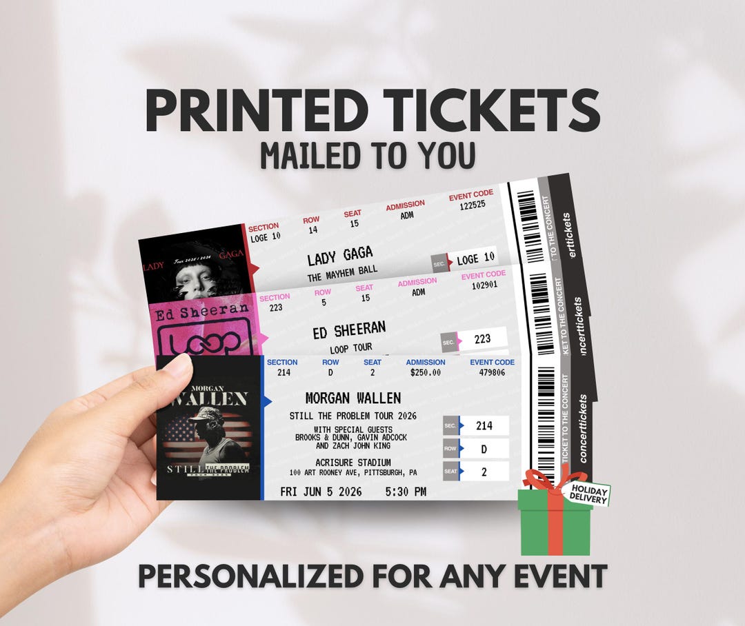 Custom Concert Tickets With Photo, Personalized Concert Tickets ...