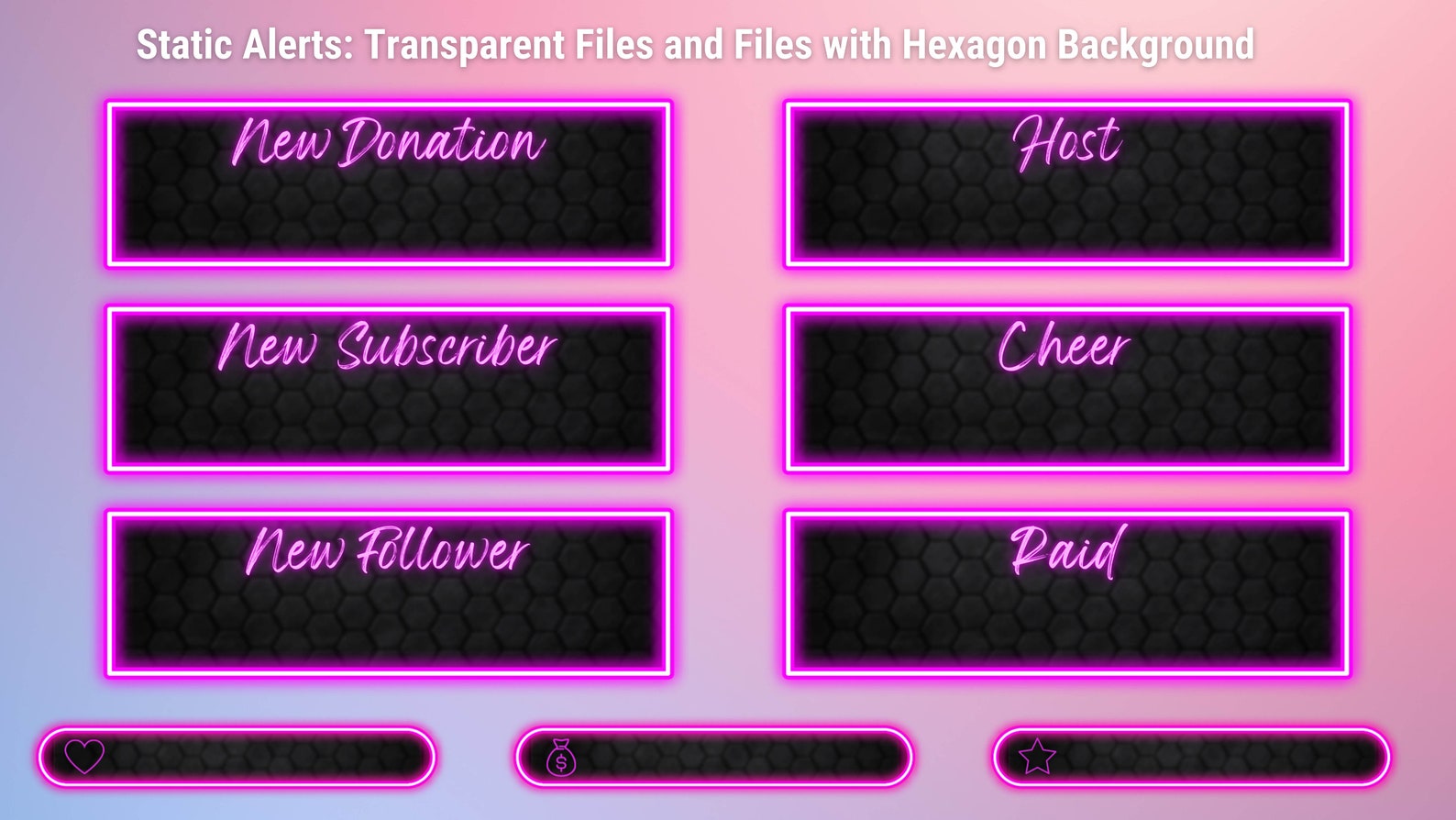 Neon Pink Twitch Overlays Animated Screens Alerts and Twitch - Etsy