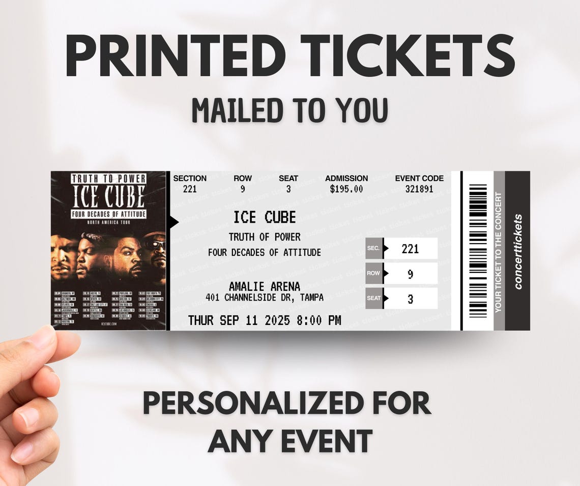 Ice Cube Concert Tickets With Photo, Personalized Ice Cube Concert ...