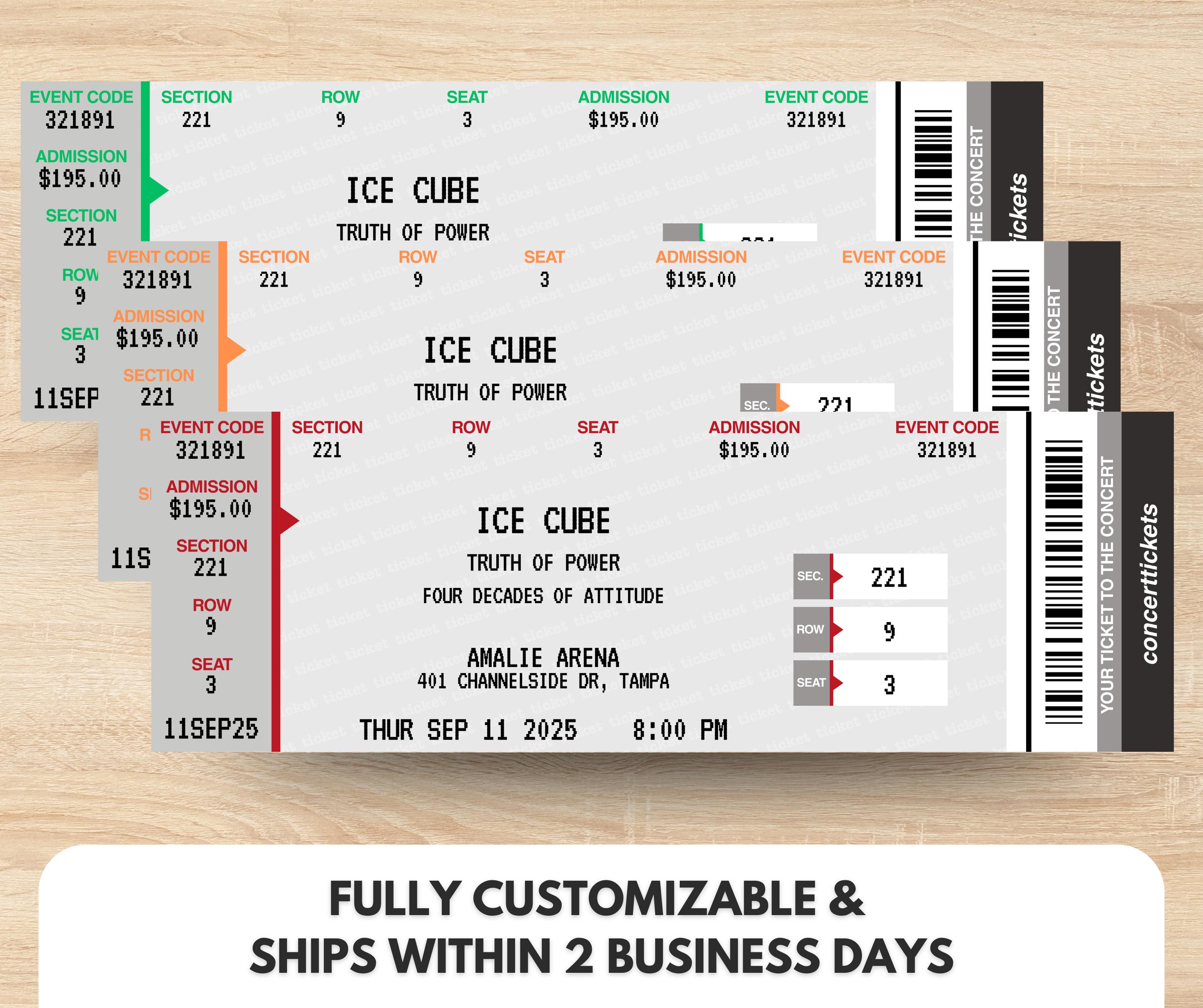 Ice Cube Concert Tickets With Photo, Personalized Ice Cube Concert ...