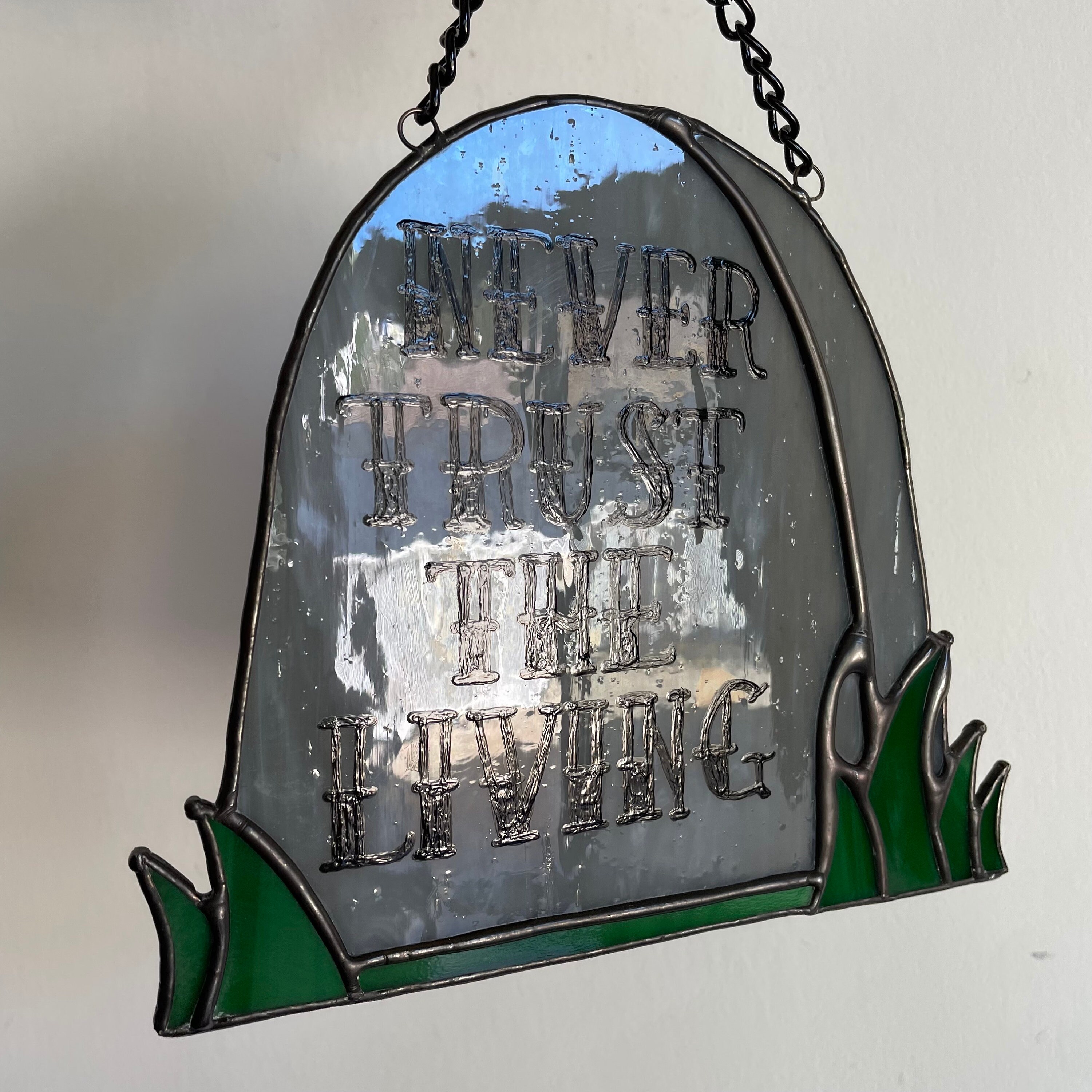 Stained Glass Tombstone never Trust the Living Beetlejuice - Etsy