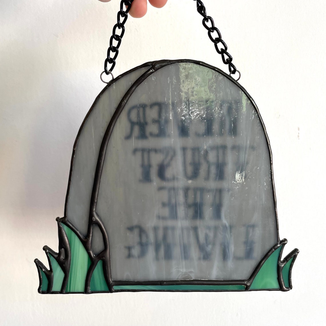 Stained Glass Tombstone never Trust the Living Beetlejuice - Etsy