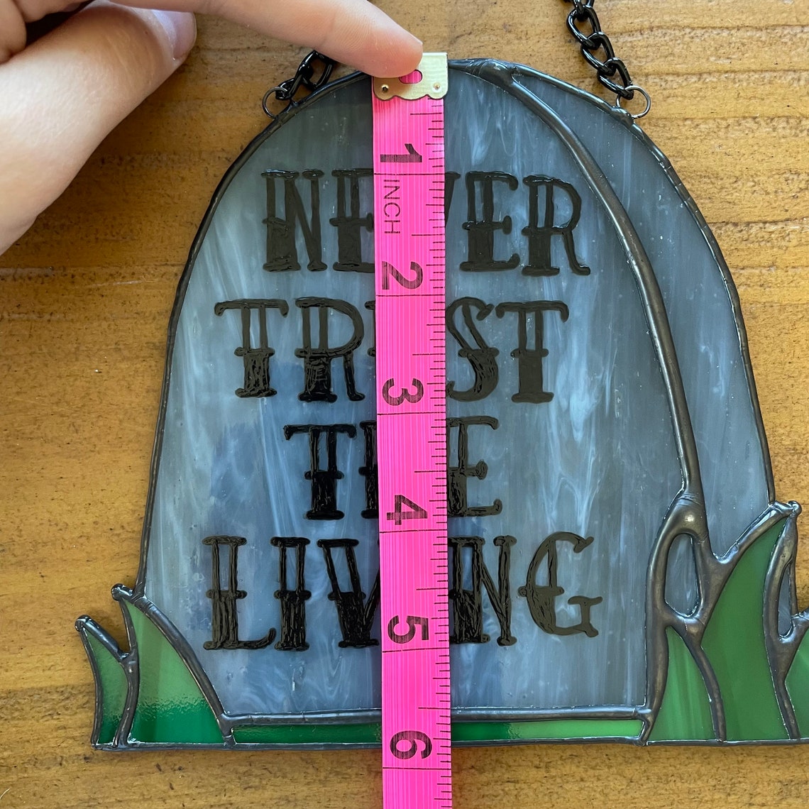 Stained Glass Tombstone never Trust the Living Beetlejuice - Etsy