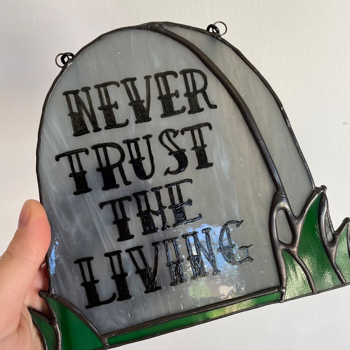 Stained Glass Tombstone never Trust the Living Beetlejuice - Etsy