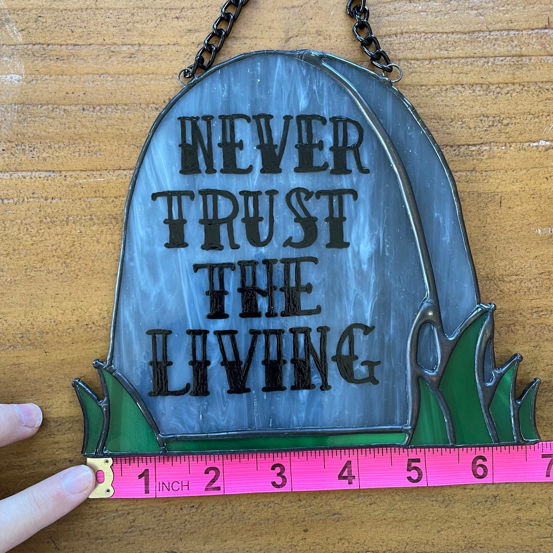 Stained Glass Tombstone never Trust the Living Beetlejuice - Etsy