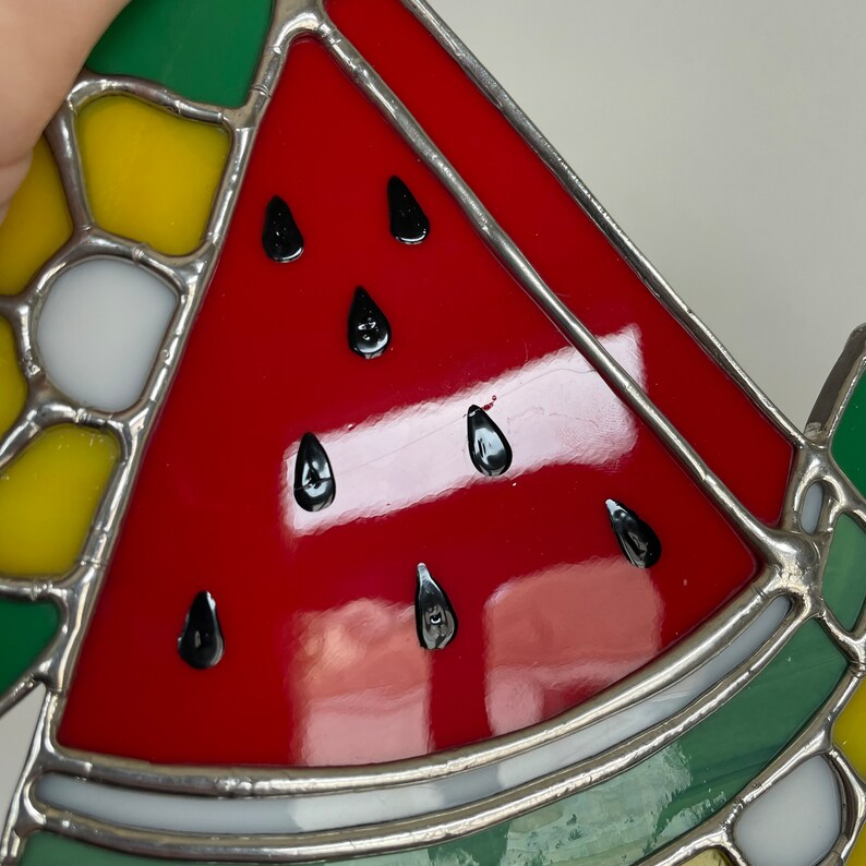 Stained Glass Watermelon Traditional Style Wall Hanging Sun Catcher ...