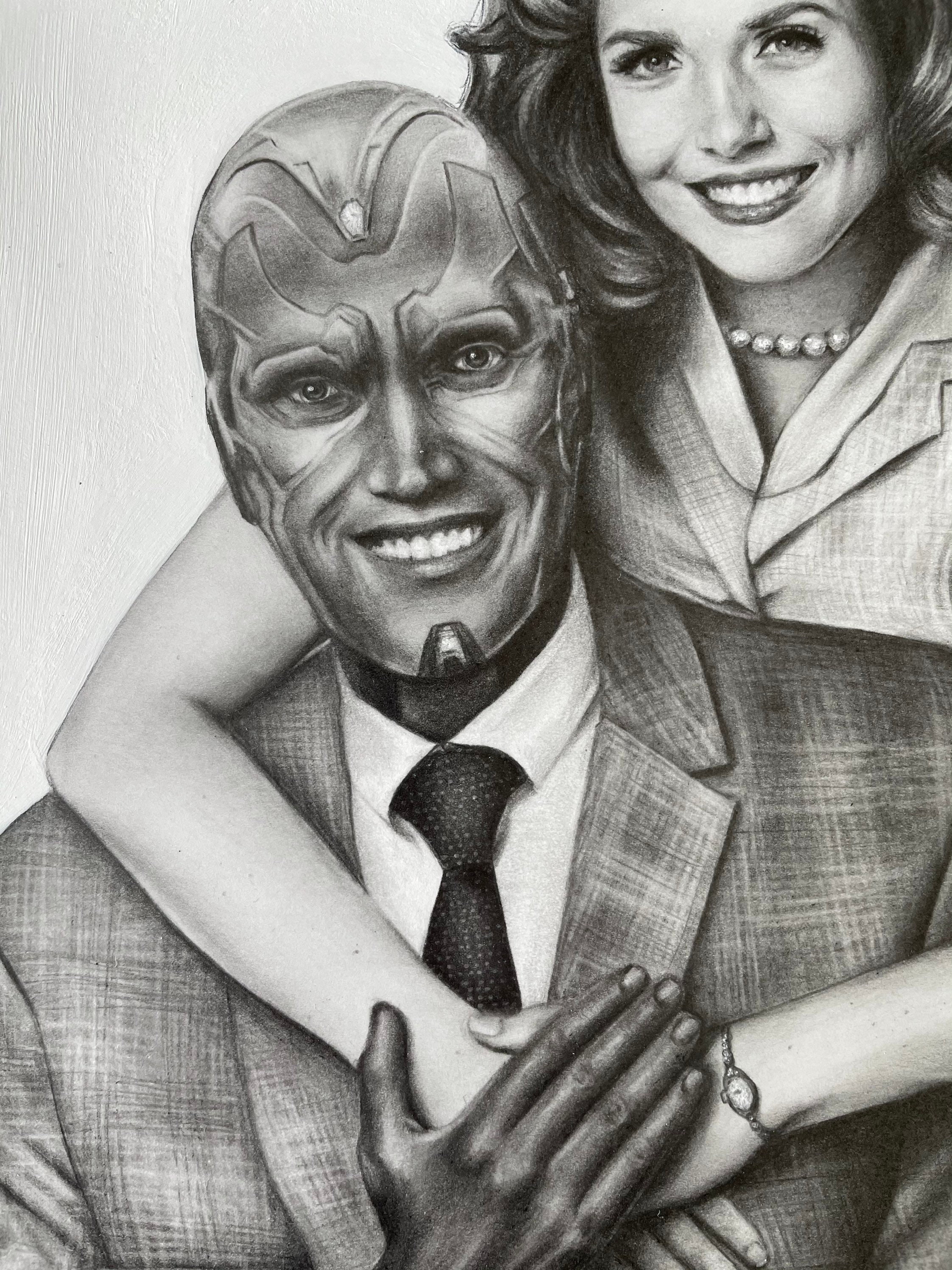 Wanda and Vision Drawing Print - Etsy