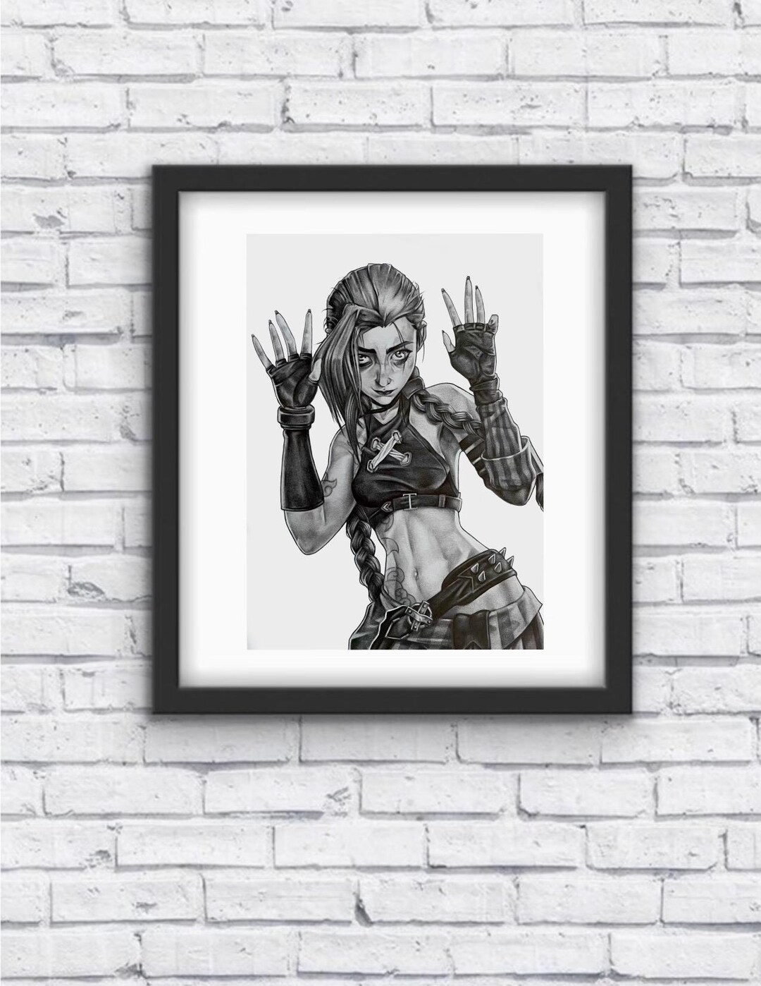 Jinx Arcane Drawing Print Powder Graphite Pencil 5x7 - Etsy