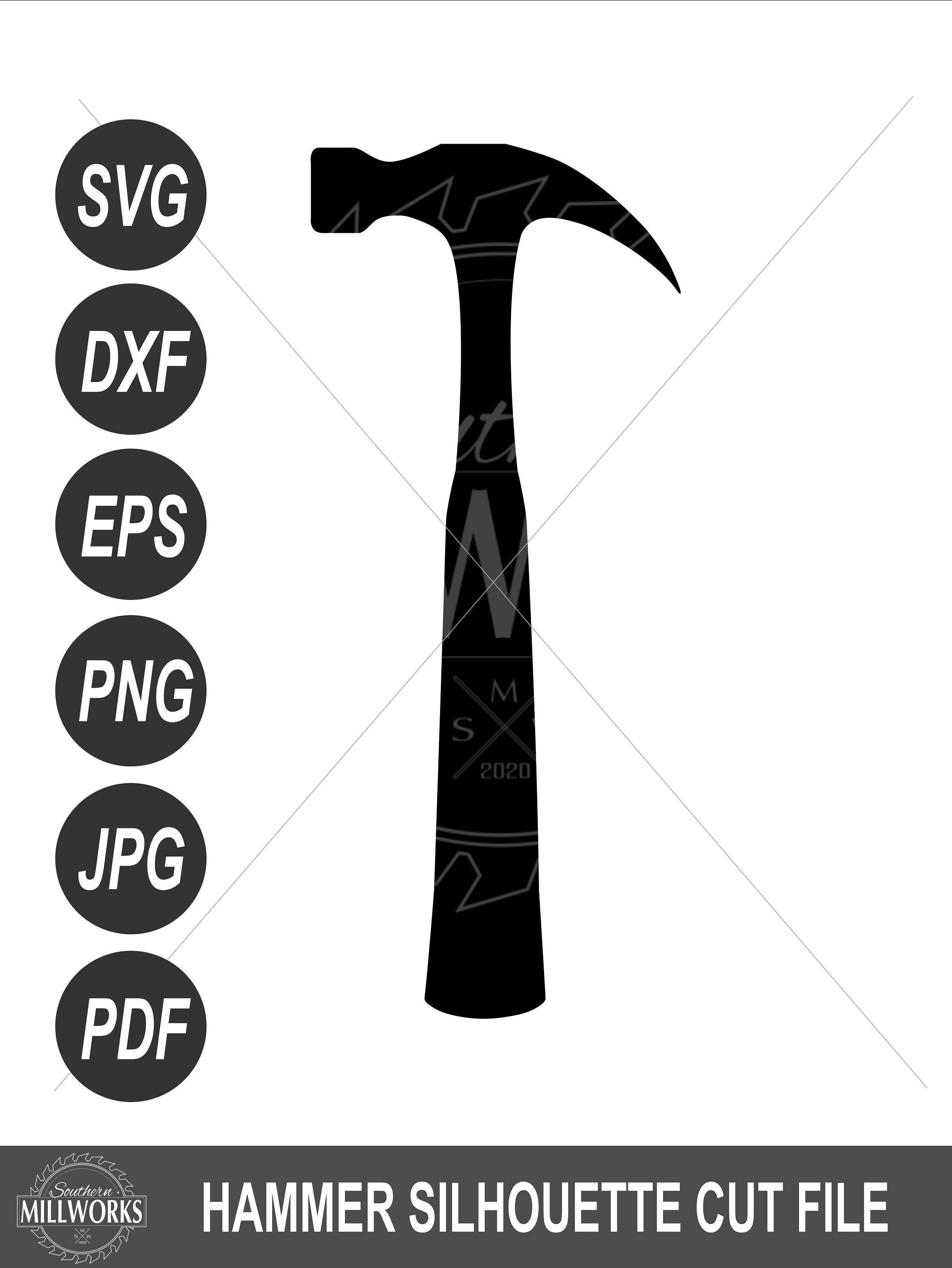 Hammer Silhouette SVG File | Hammer Outline Vector Cut File | Hammer ...
