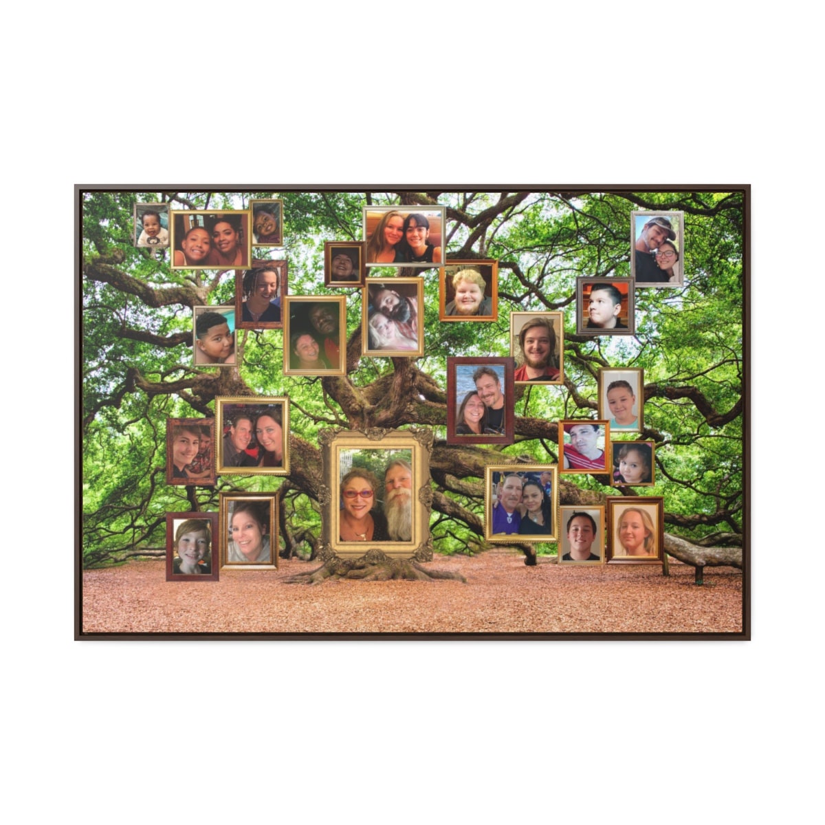 Family Tree Framed Gallery Canvas, Custom Wall Art, Custom Family Photo ...