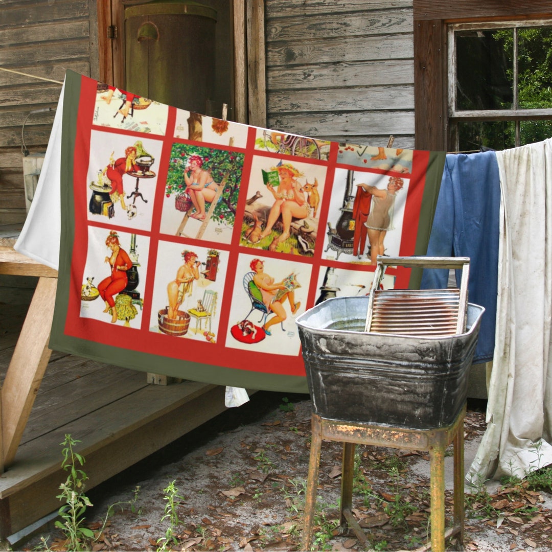 Hilda Pin up Girl,. Hilda Pinup Art, Hilda Super Soft Minky Throw ...