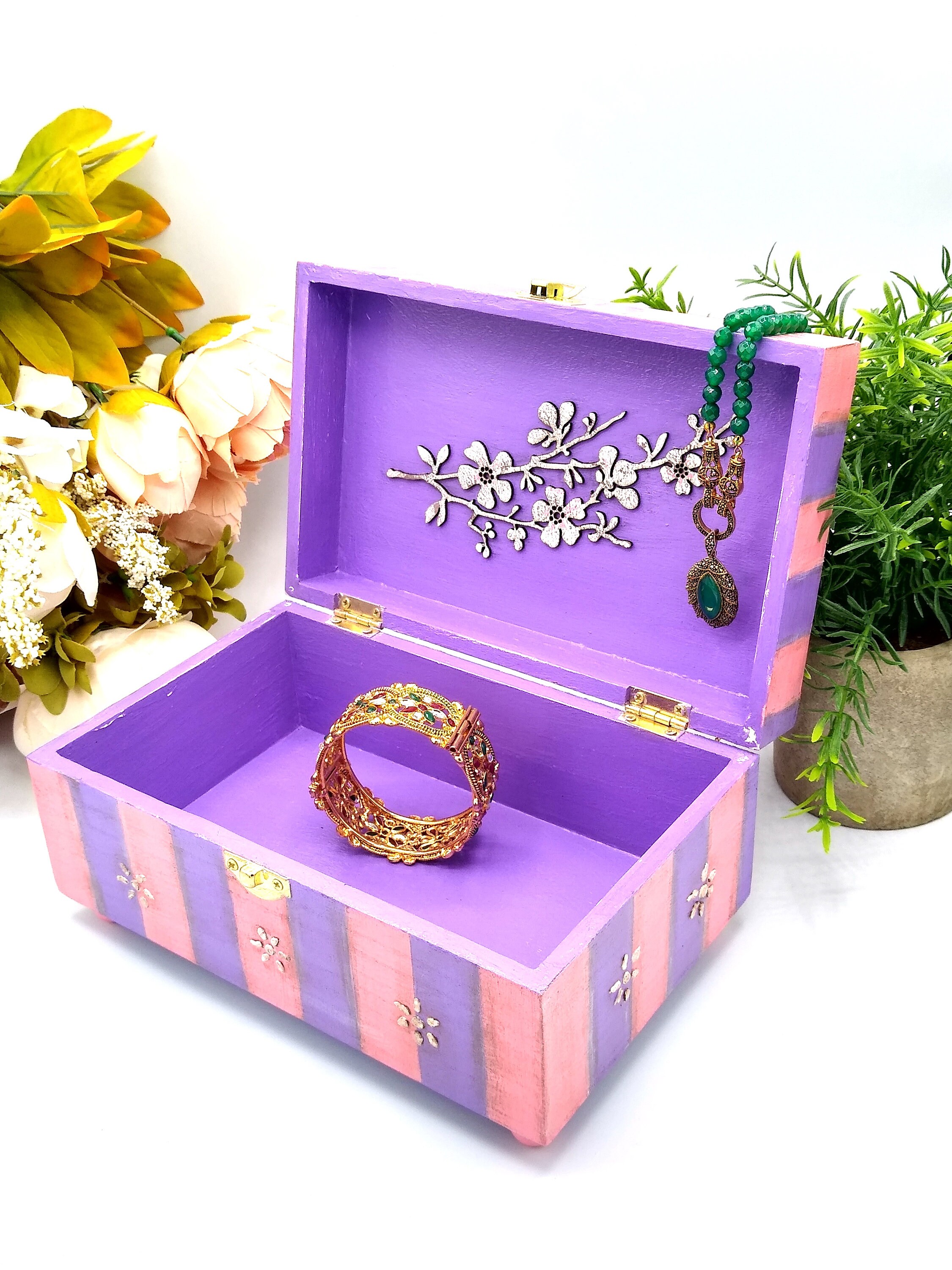 Pink and Purple Parfum Decorative Box | Decorative Decoupage Keepsake ...
