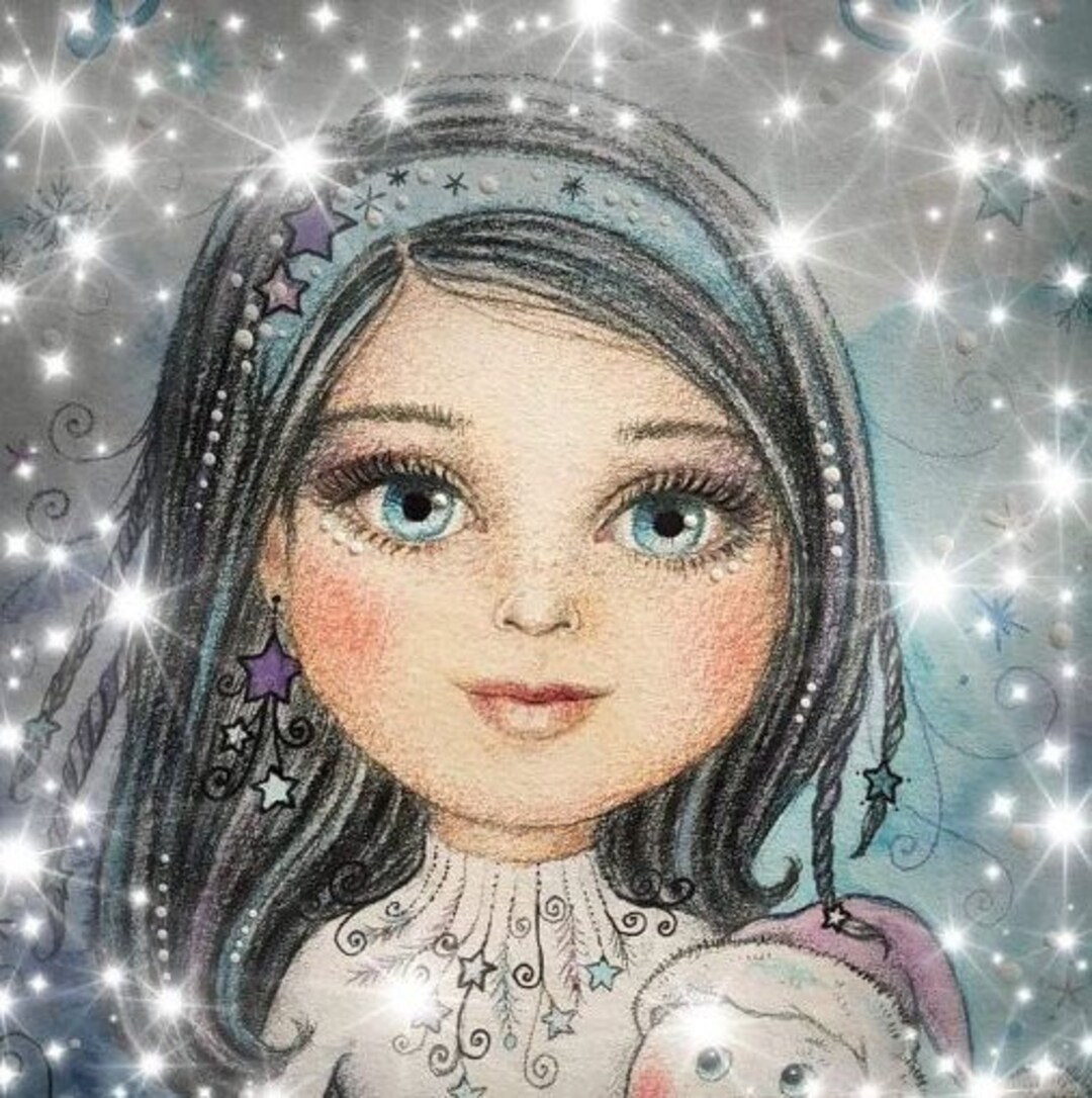 Cute Girl Art Print Printable Wall Art Templates Winter Etsy