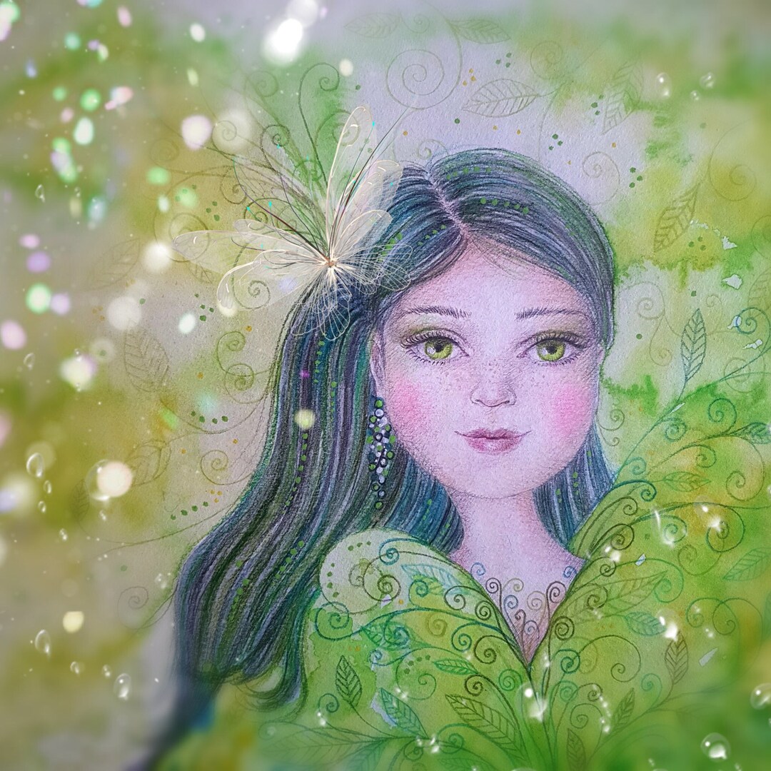 Cute Girl Spring Digital Art Print Printable Wall Art - Etsy