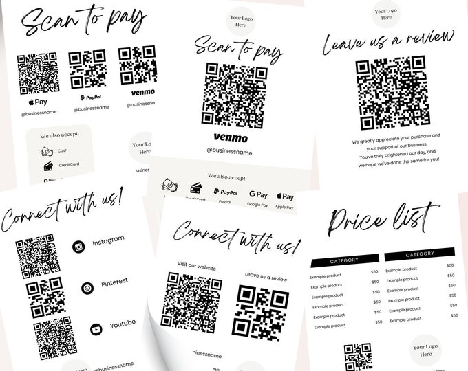 Scan to Pay Template | QR Code Sign | Payment Sign | Connect With Us ...