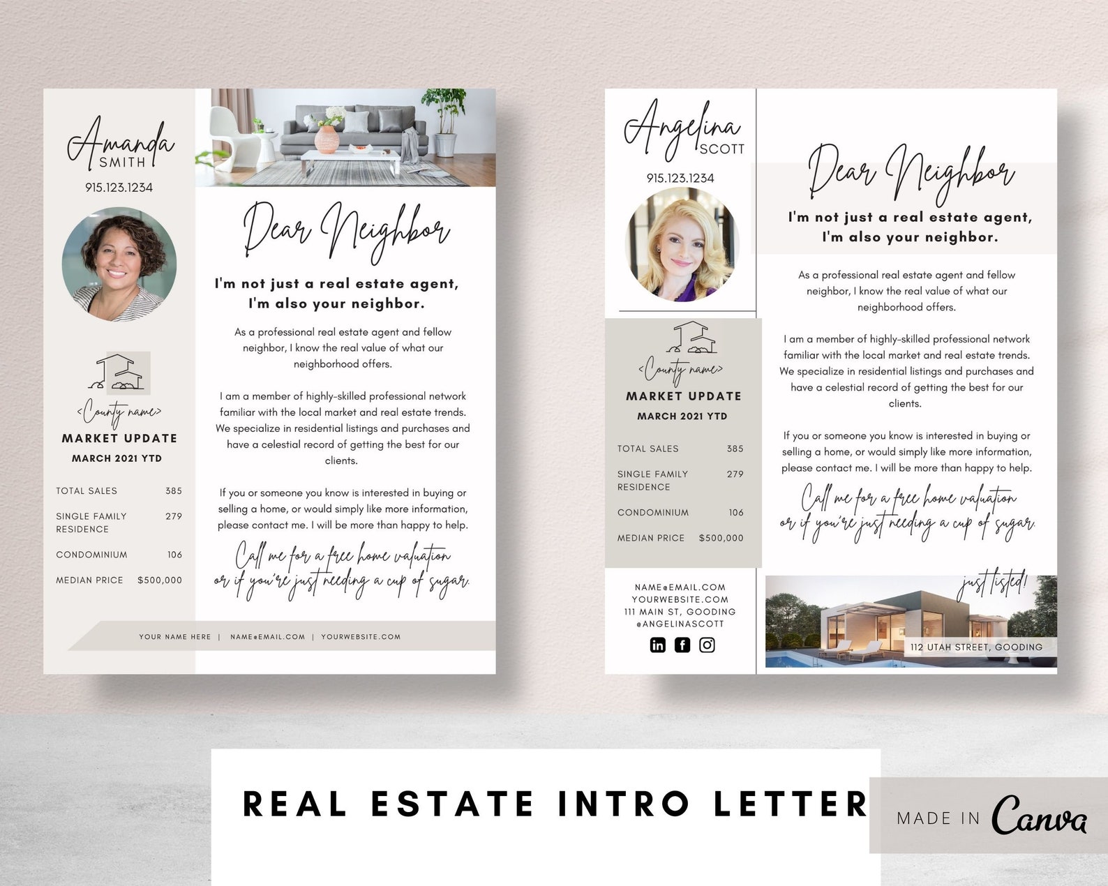 Real Estate Intro Letter Bundle, Realtor Intro Letter, Dear Neighbor ...