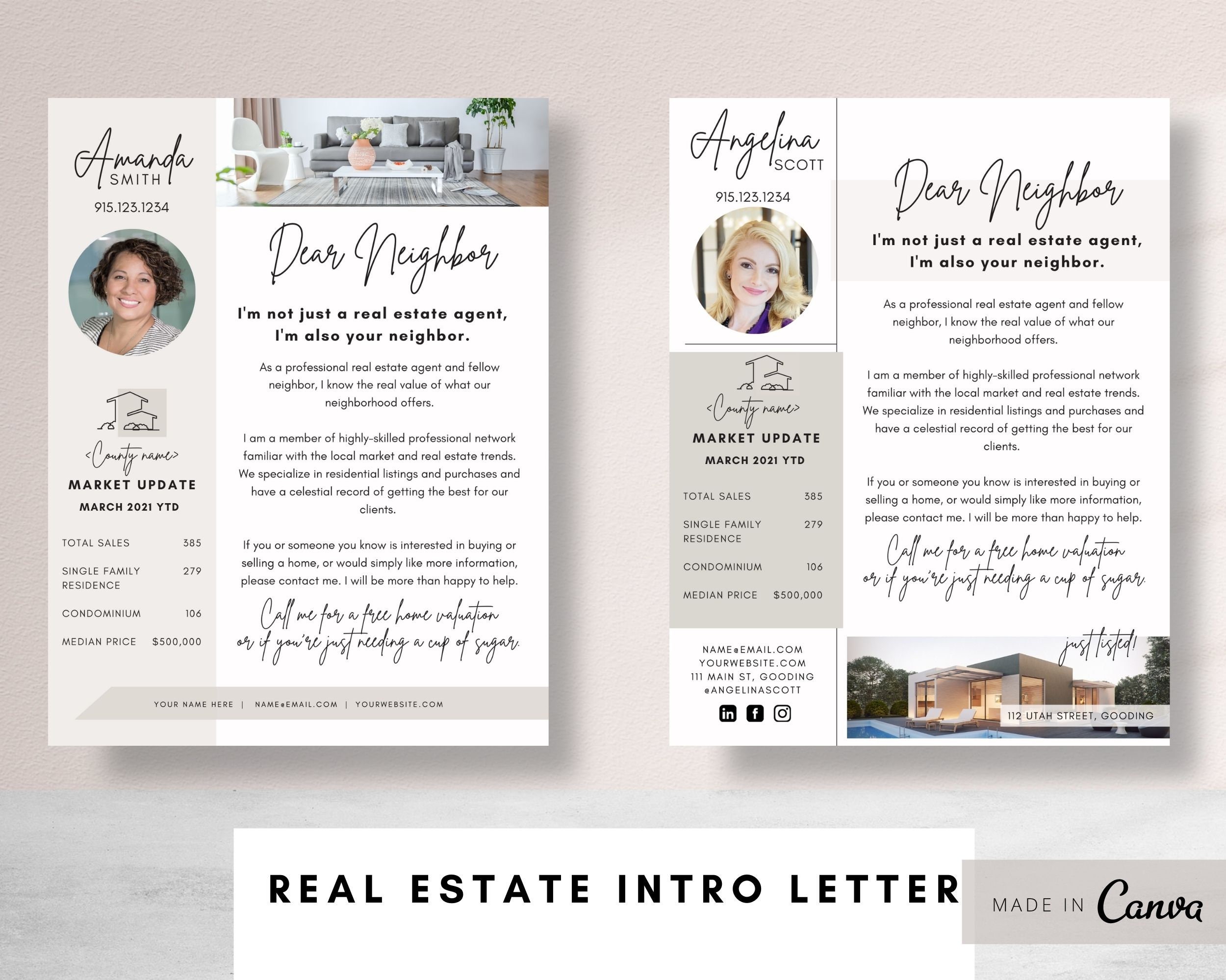 Real Estate Intro Letter Bundle, Realtor Intro Letter, Dear Neighbor ...