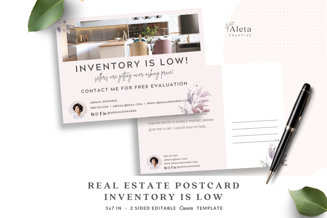 Real Estate Low Inventory Postcard, Real Estate Postcard Flyer ...