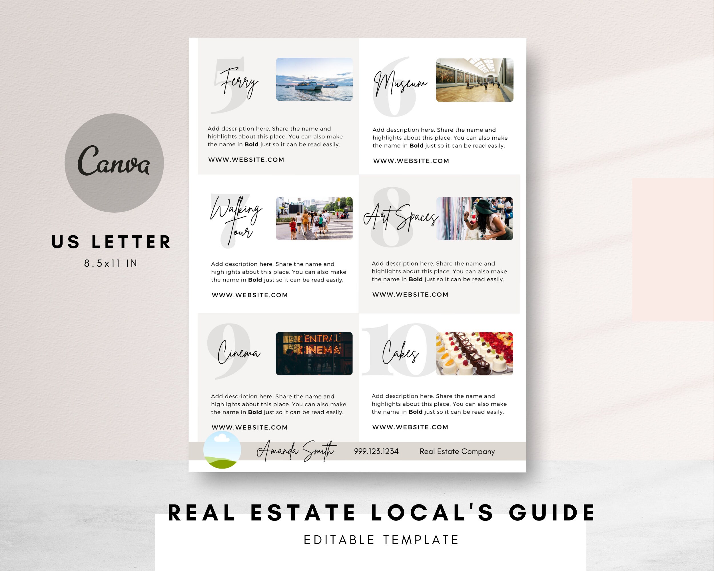 Real Estate Local Guide Template, Modern Realtor Template, City Guide ...