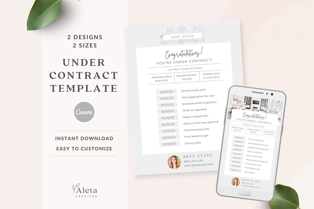Under Contract Timeline, Under Contract Flyer, Mobile Under Contract ...