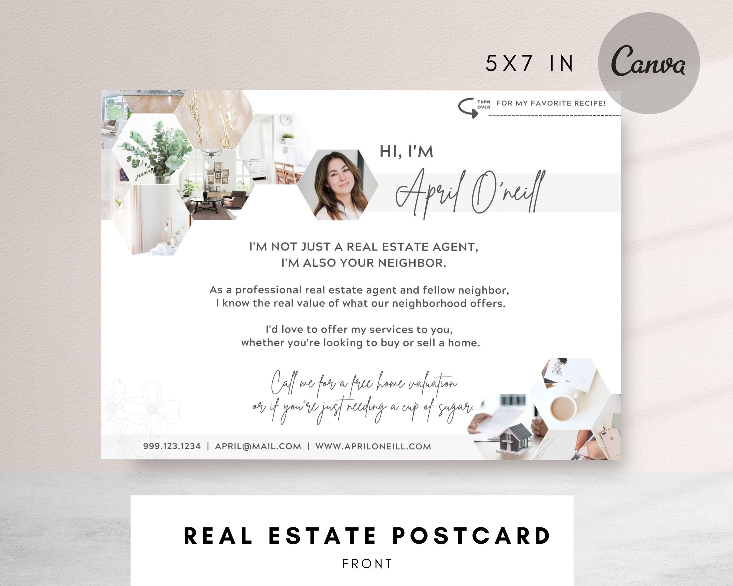 Editable Real Estate Intro With Recipe Card, Realtor Neighbor Card ...