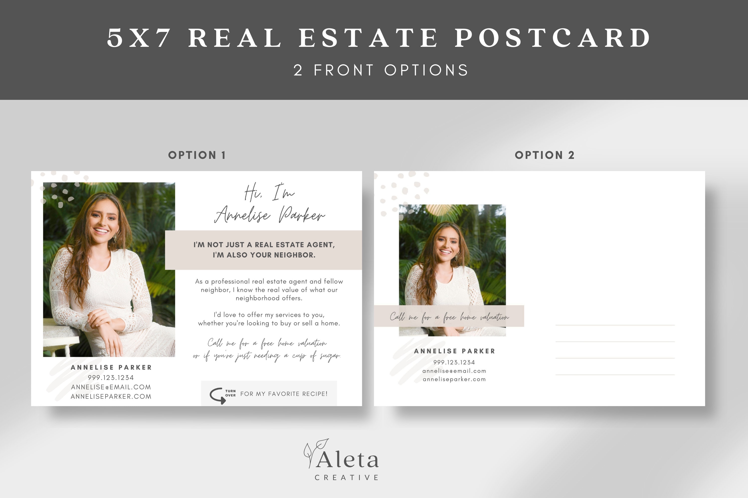 Editable Real Estate Intro With Recipe Card, Realtor Neighbor Card ...