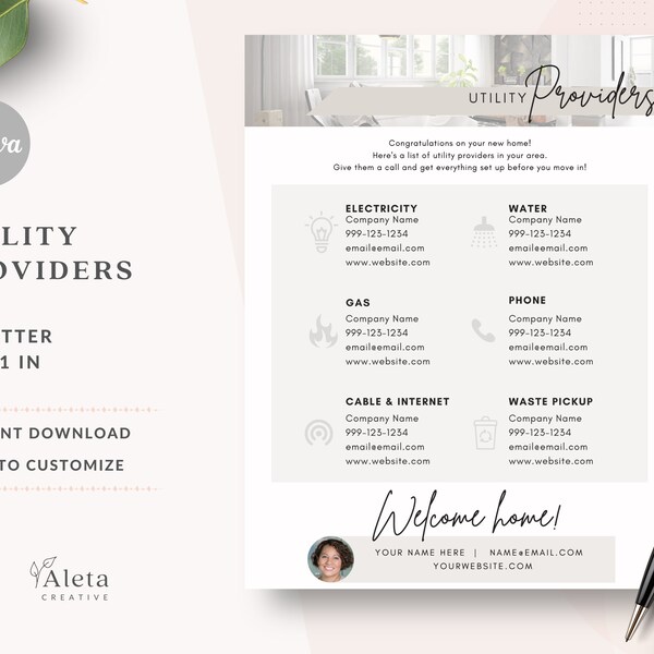 Real Estate Utility Sheet - Etsy