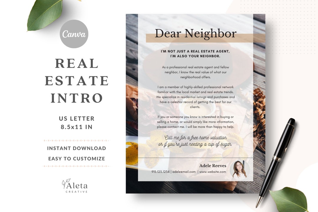 Fall Autumn Real Estate Flyer | Realtor Intro Letter | Real Estate Fall ...