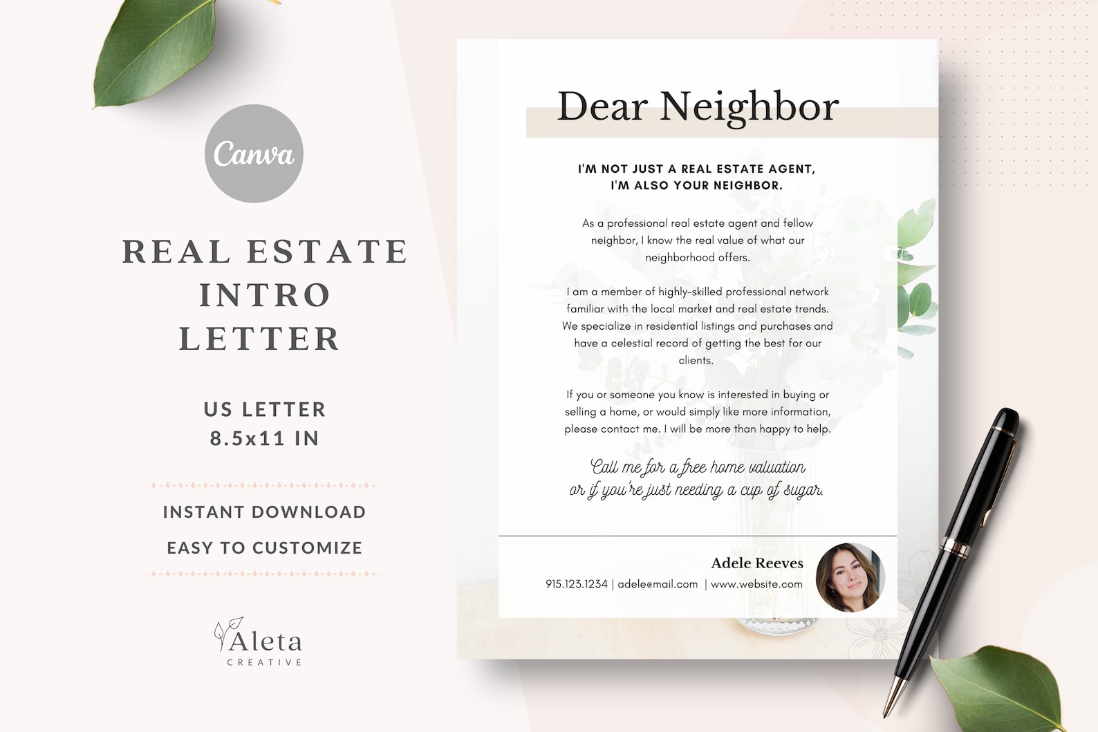 Realtor Introduction, Real Estate Agent Letter, Real Estate Marketing ...