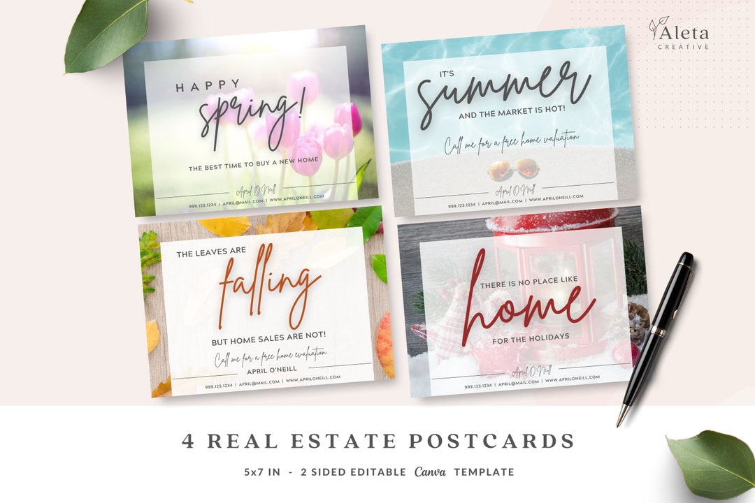 Real Estate Postcard, Real Estate Holiday Postcard, Spring Postcard ...