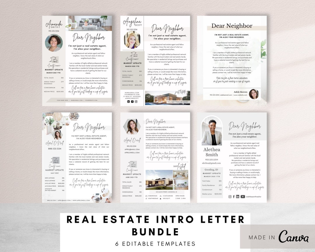 Real Estate Intro Letter Bundle, Realtor Intro Letter, Dear Neighbor ...