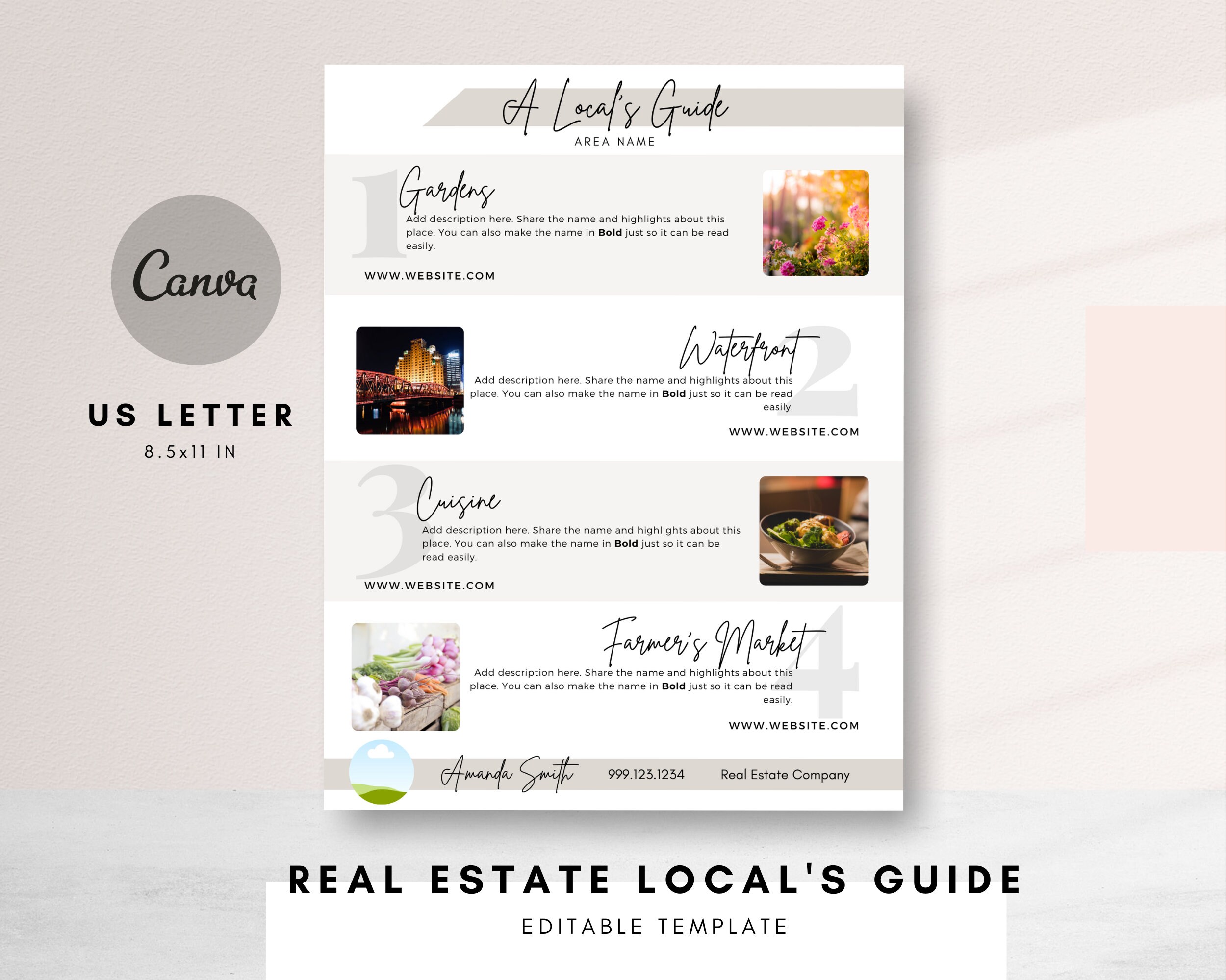 Real Estate Local Guide Template, Modern Realtor Template, City Guide ...