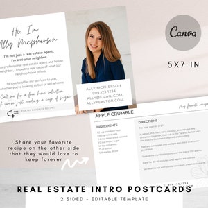 Editable Real Estate Intro With Recipe Card, Realtor Neighbor Card ...