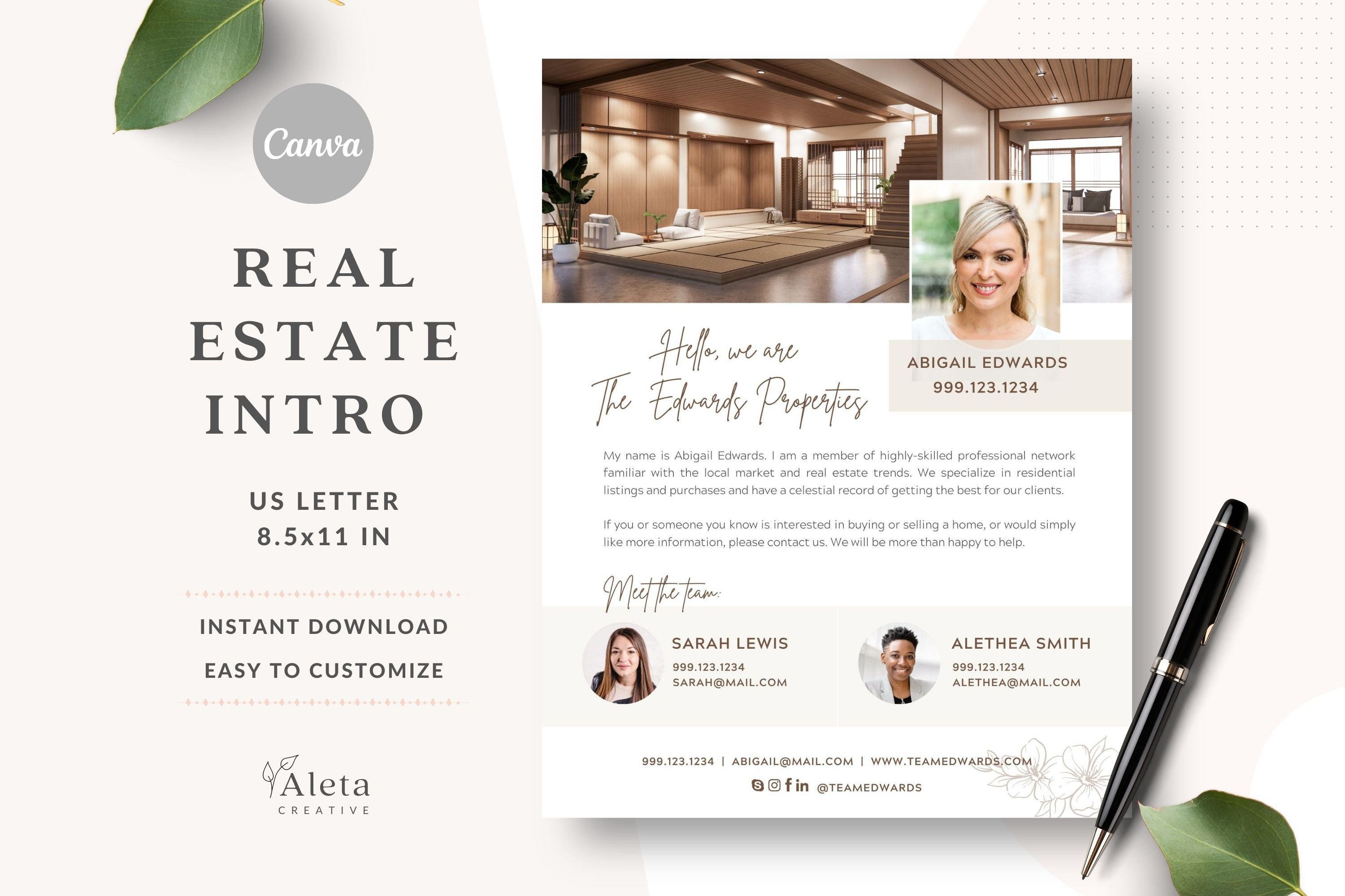 Realtor Introduction, Real Estate Team Intro Flyer, Real Estate Agent ...