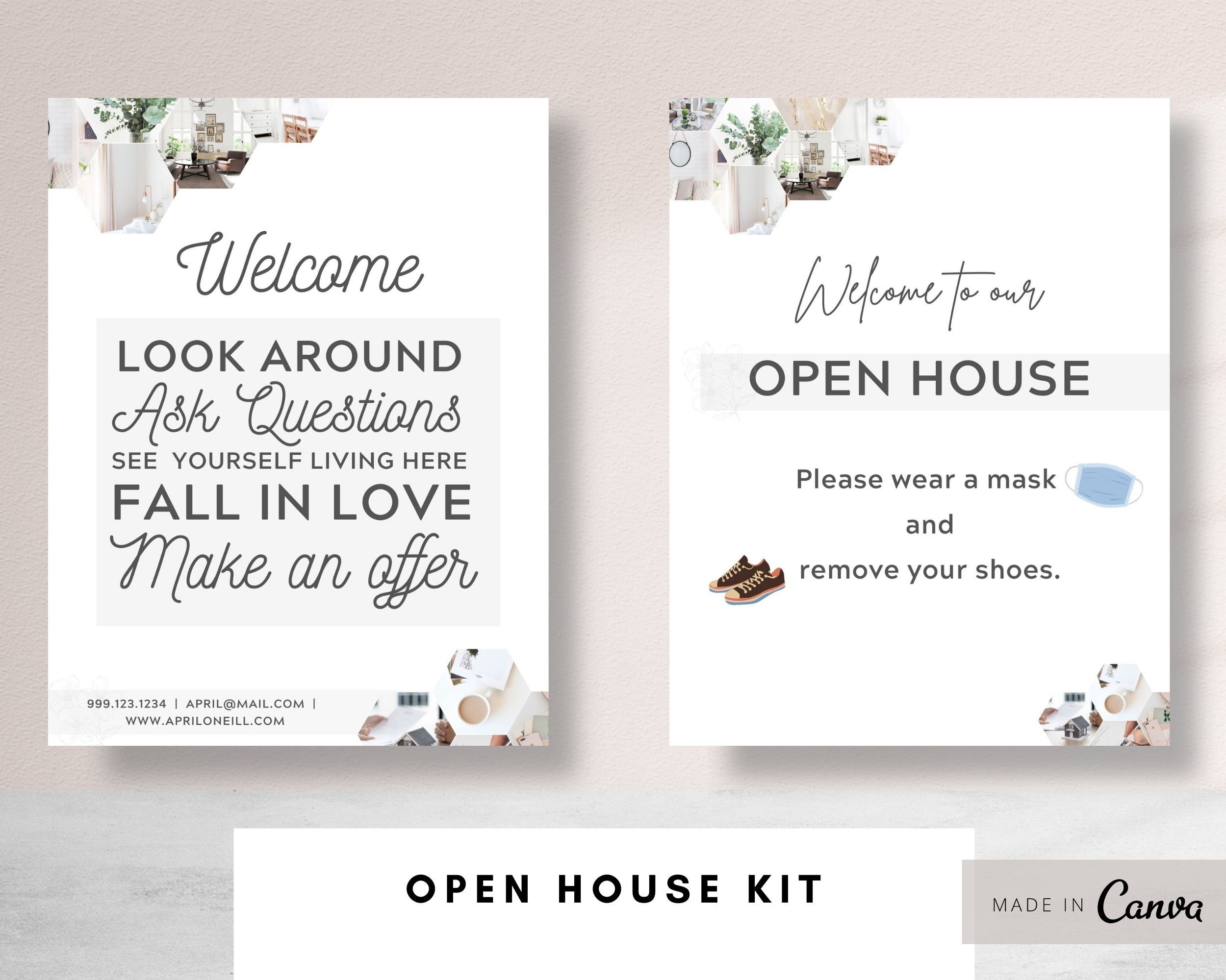 Editable Open House Sign, Open House Template, Sign in Sheet, Realtor ...