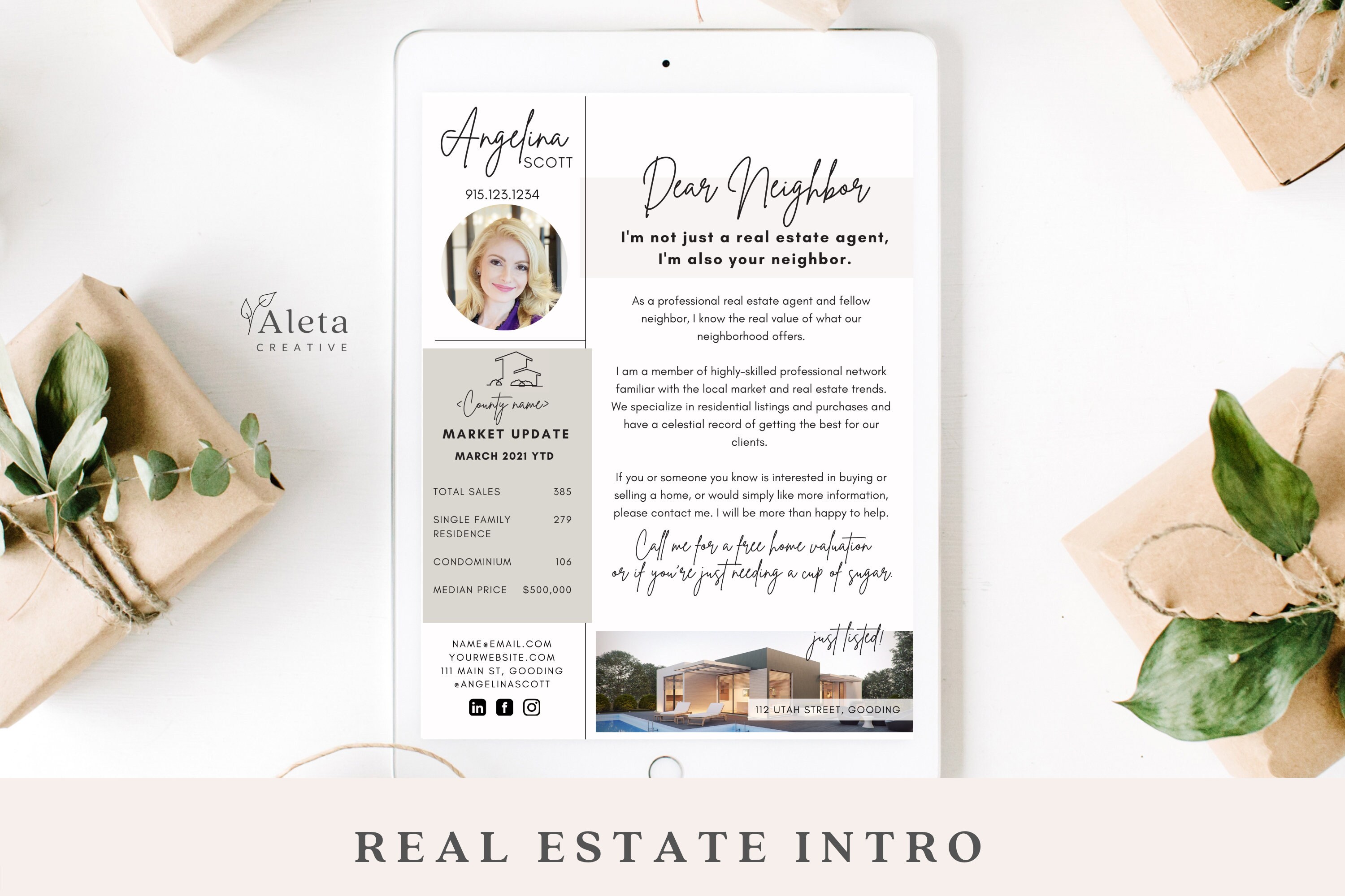 Realtor Introduction, Real Estate Agent Letter, Real Estate Marketing ...