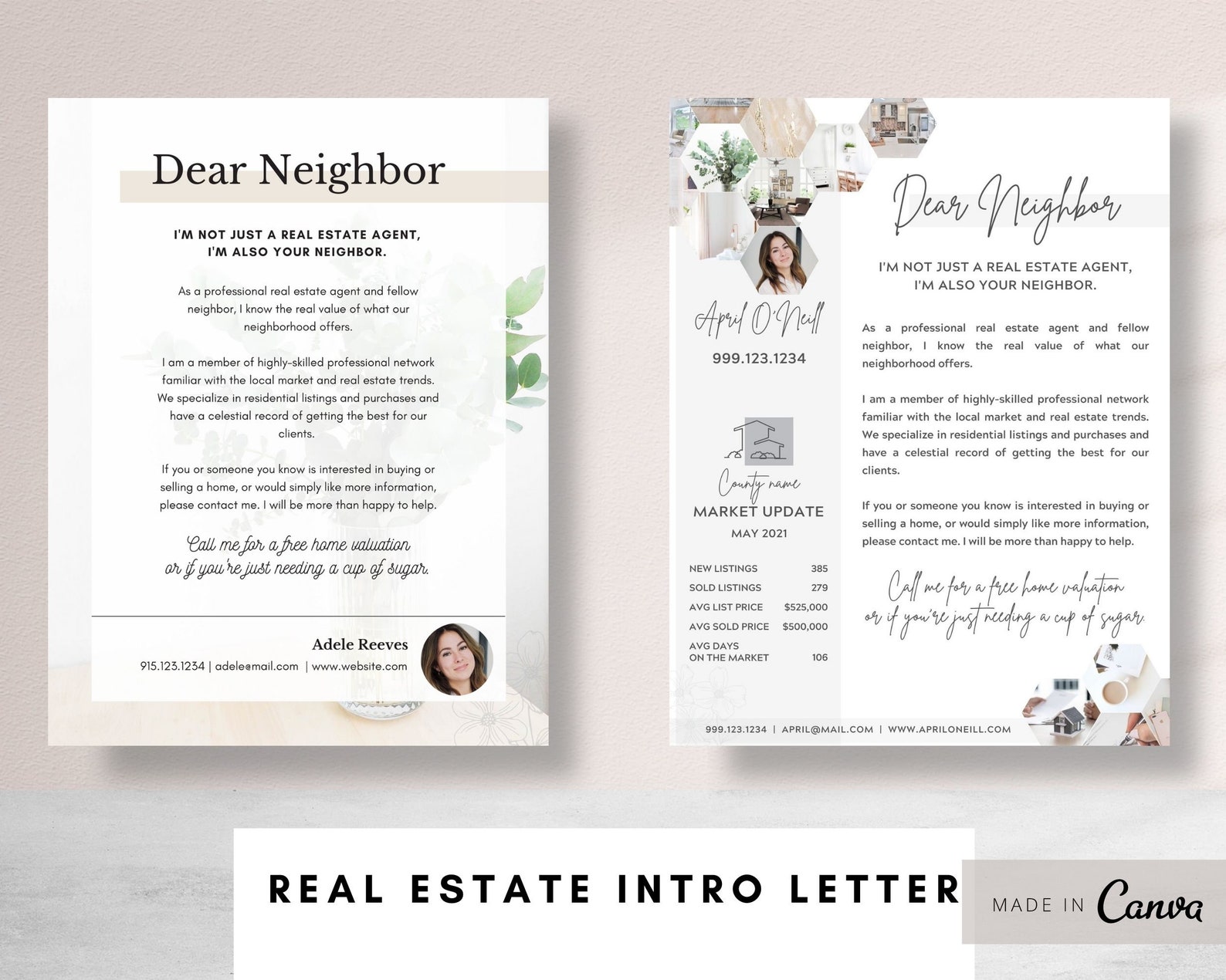 Real Estate Intro Letter Bundle, Realtor Intro Letter, Dear Neighbor ...