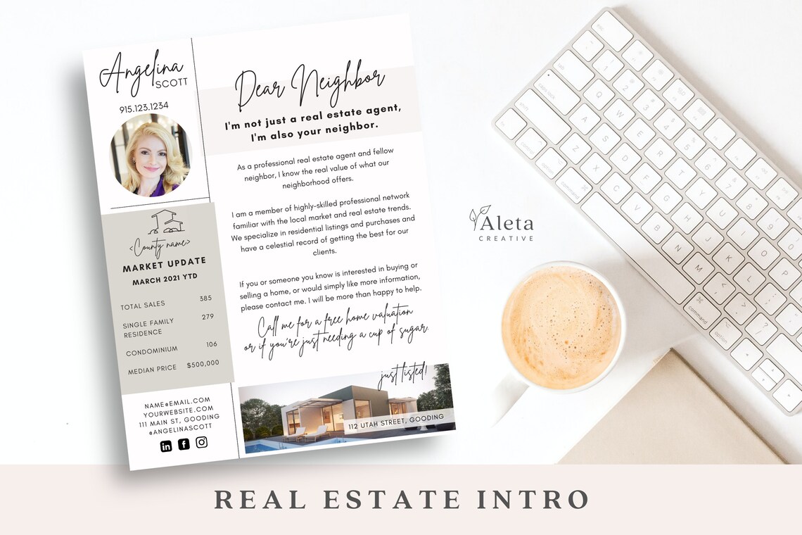 Realtor Introduction, Real Estate Agent Letter, Real Estate Marketing ...
