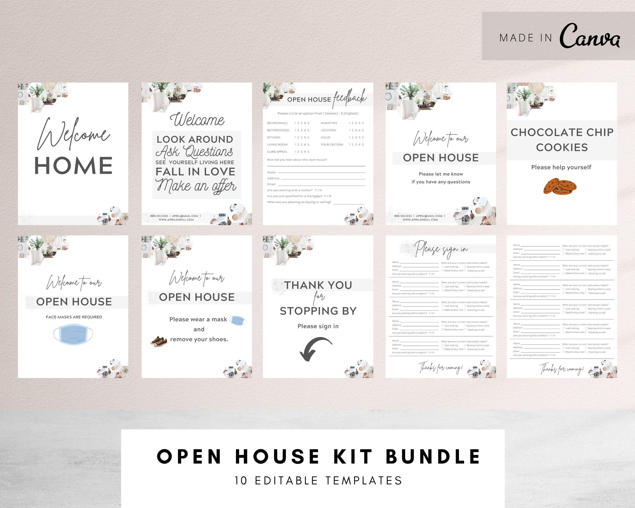 Editable Open House Sign, Open House Template, Sign in Sheet, Realtor ...