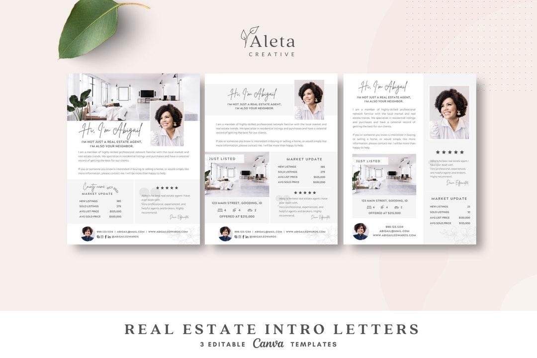 Real Estate Intro Letter Bundle, Realtor Intro Letter, Dear Neighbor ...