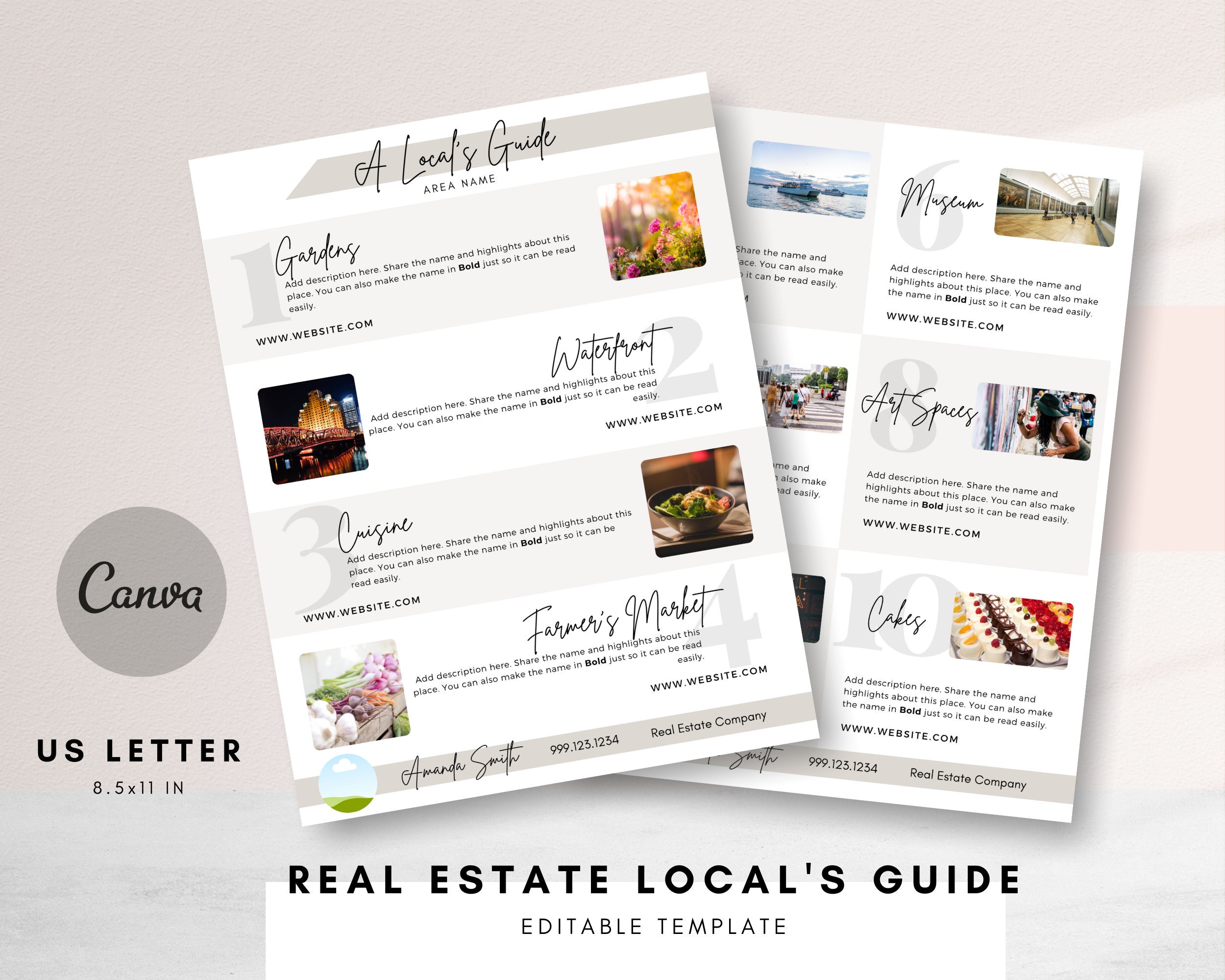 Real Estate Local Guide Template, Modern Realtor Template, City Guide ...