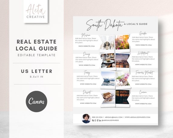 Real Estate Local Guide Template Modern Realtor Template - Etsy