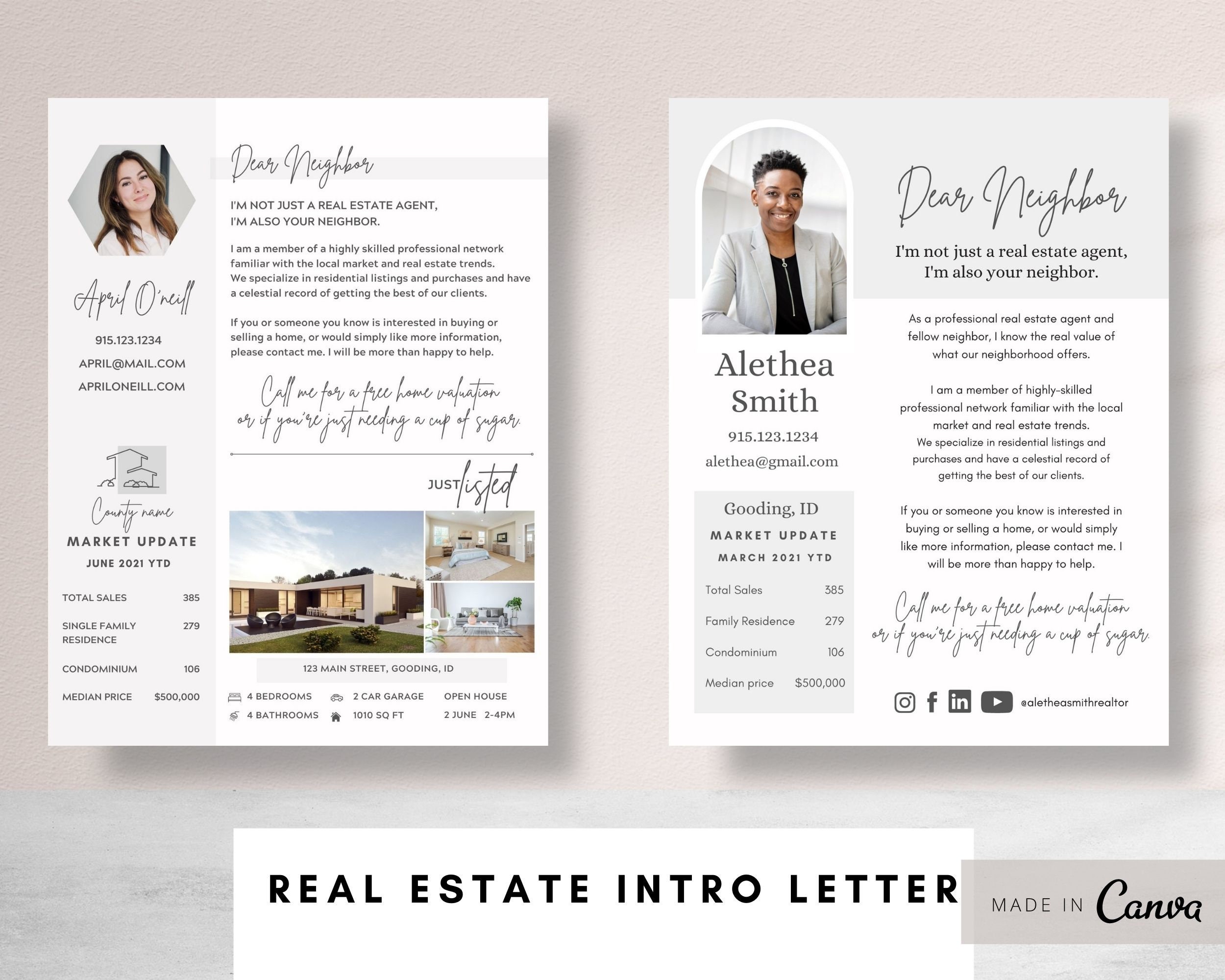 Real Estate Intro Letter Bundle, Realtor Intro Letter, Dear Neighbor ...