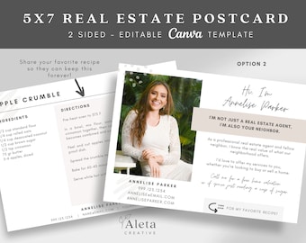 Editable Real Estate Intro With Recipe Card, Realtor Neighbor Card ...