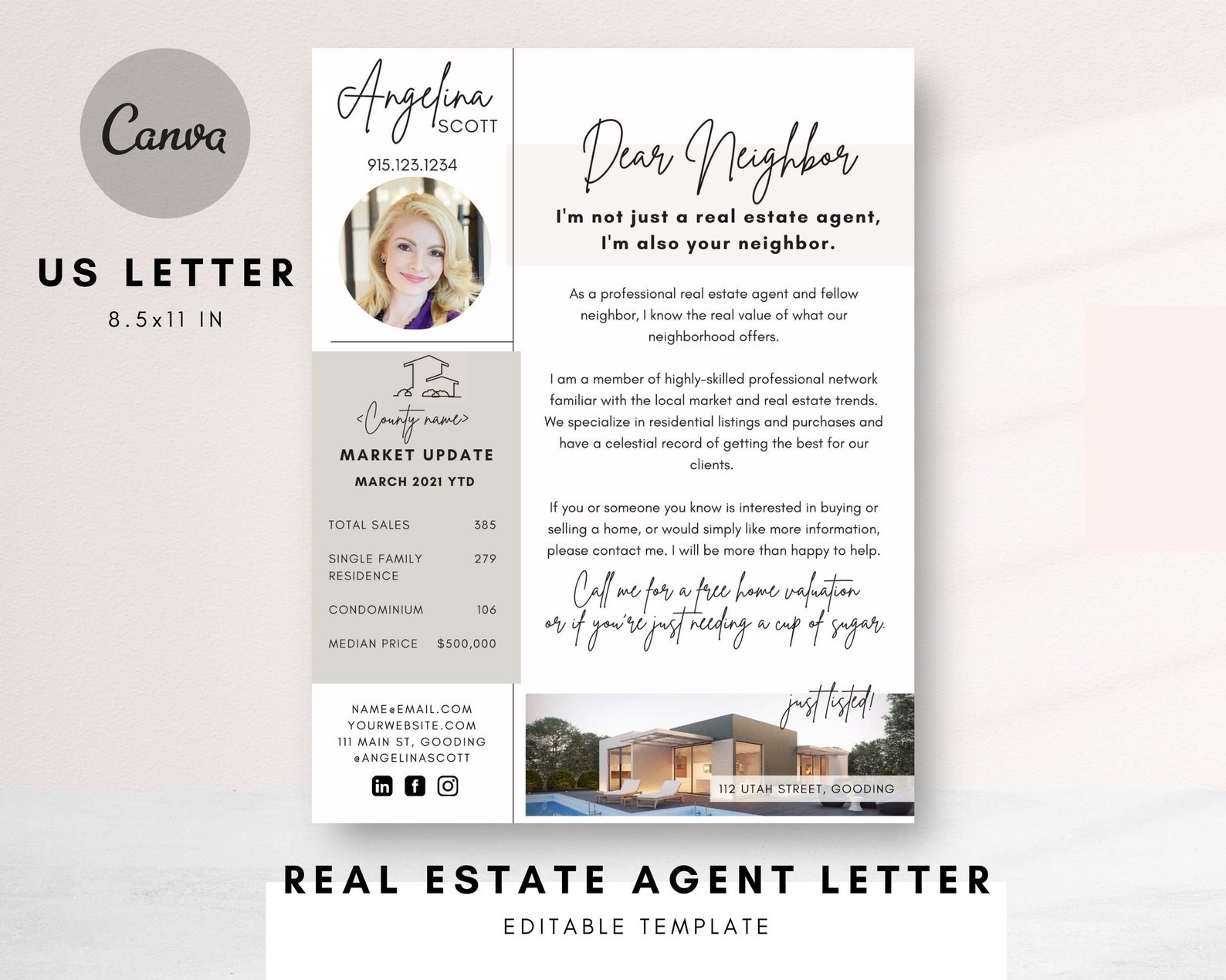 Realtor Introduction Real Estate Agent Letter Real Estate | Etsy