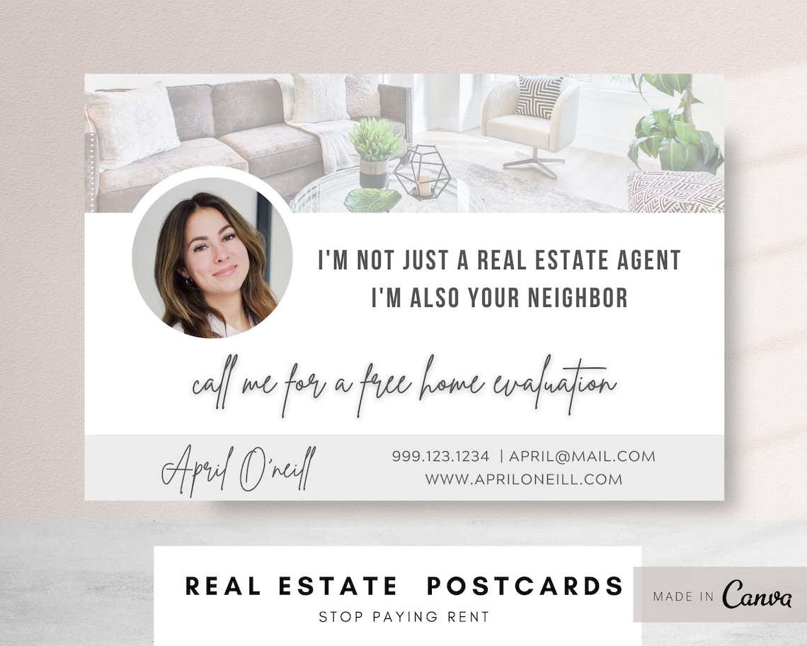 Real Estate Postcards, Realtor Postcard, Real Estate Agent Intro ...