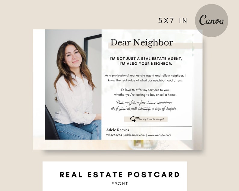 Editable Real Estate Intro With Recipe Card, Realtor Neighbor Card ...