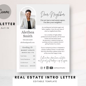 Realtor Introduction, Real Estate Agent Letter, Real Estate Marketing ...